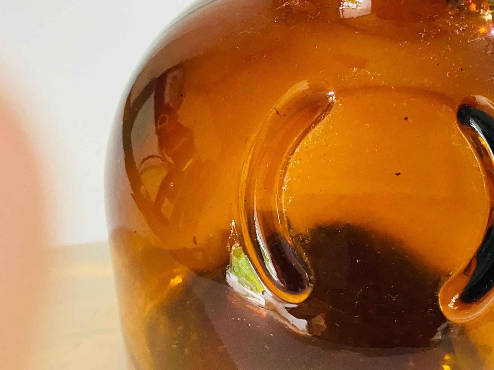 French Glass Cobalt Brown Color Bottle, 1930s for sale at Pamono