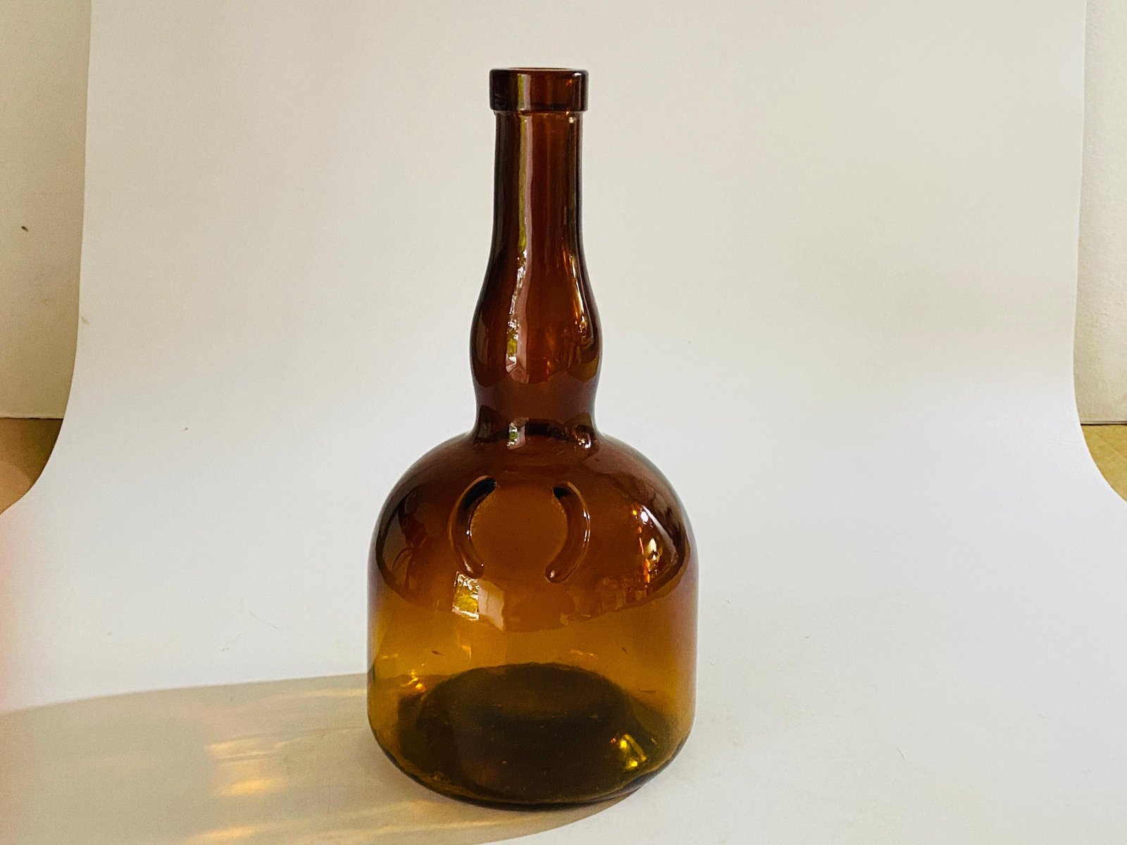 French Glass Cobalt Brown Color Bottle, 1930s for sale at Pamono
