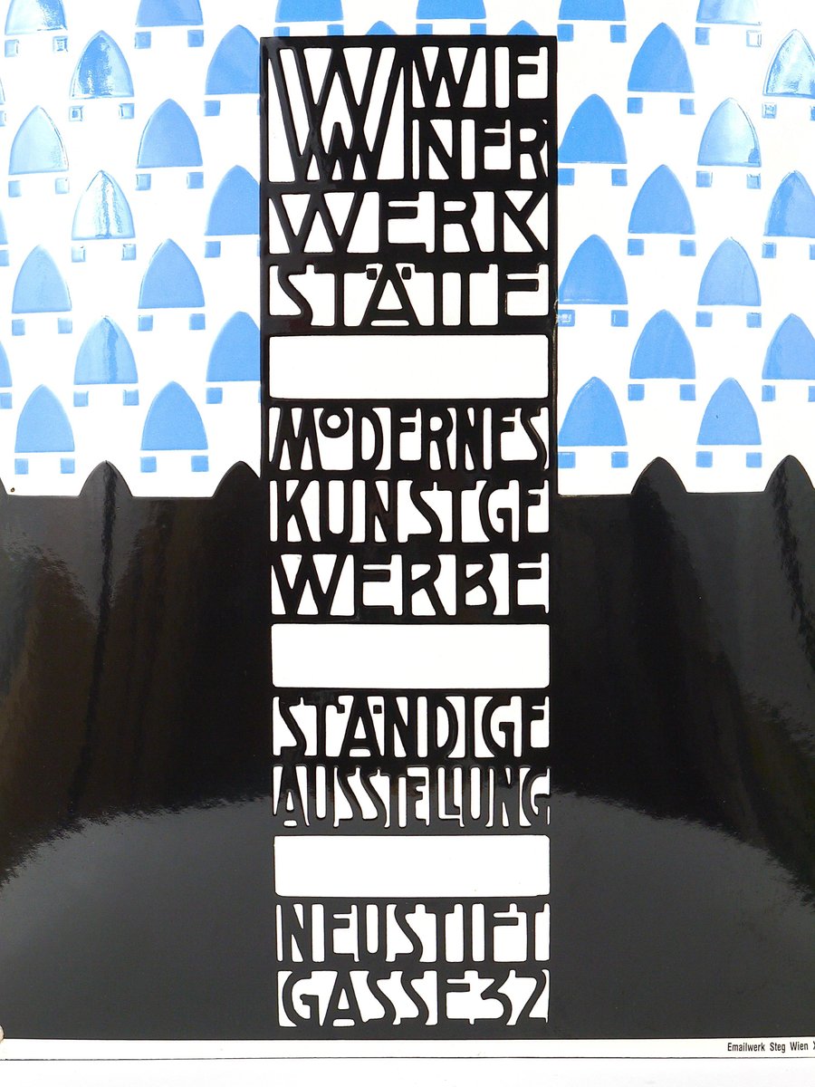 Art Nouveau Enamel Advertising Sign by Josef Hoffmann for Wiener ...