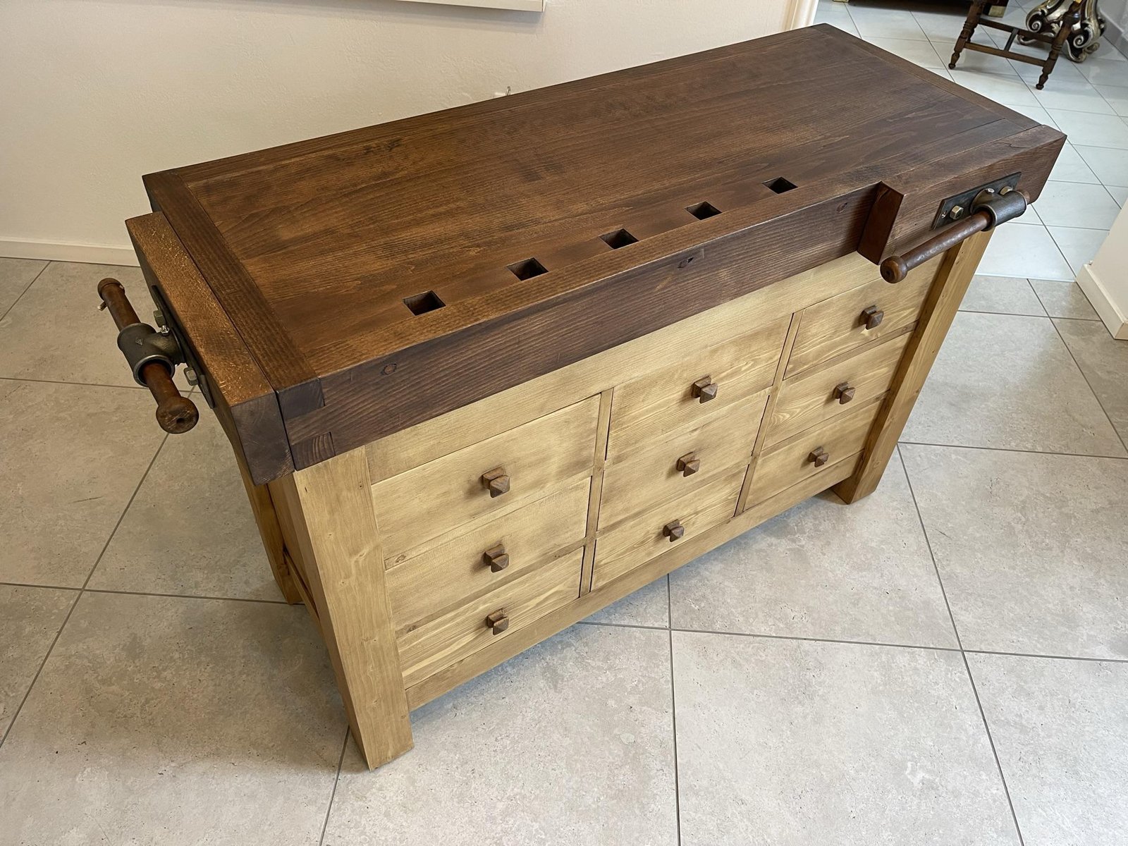 Vintage Rustic Planing Workbench for sale at Pamono