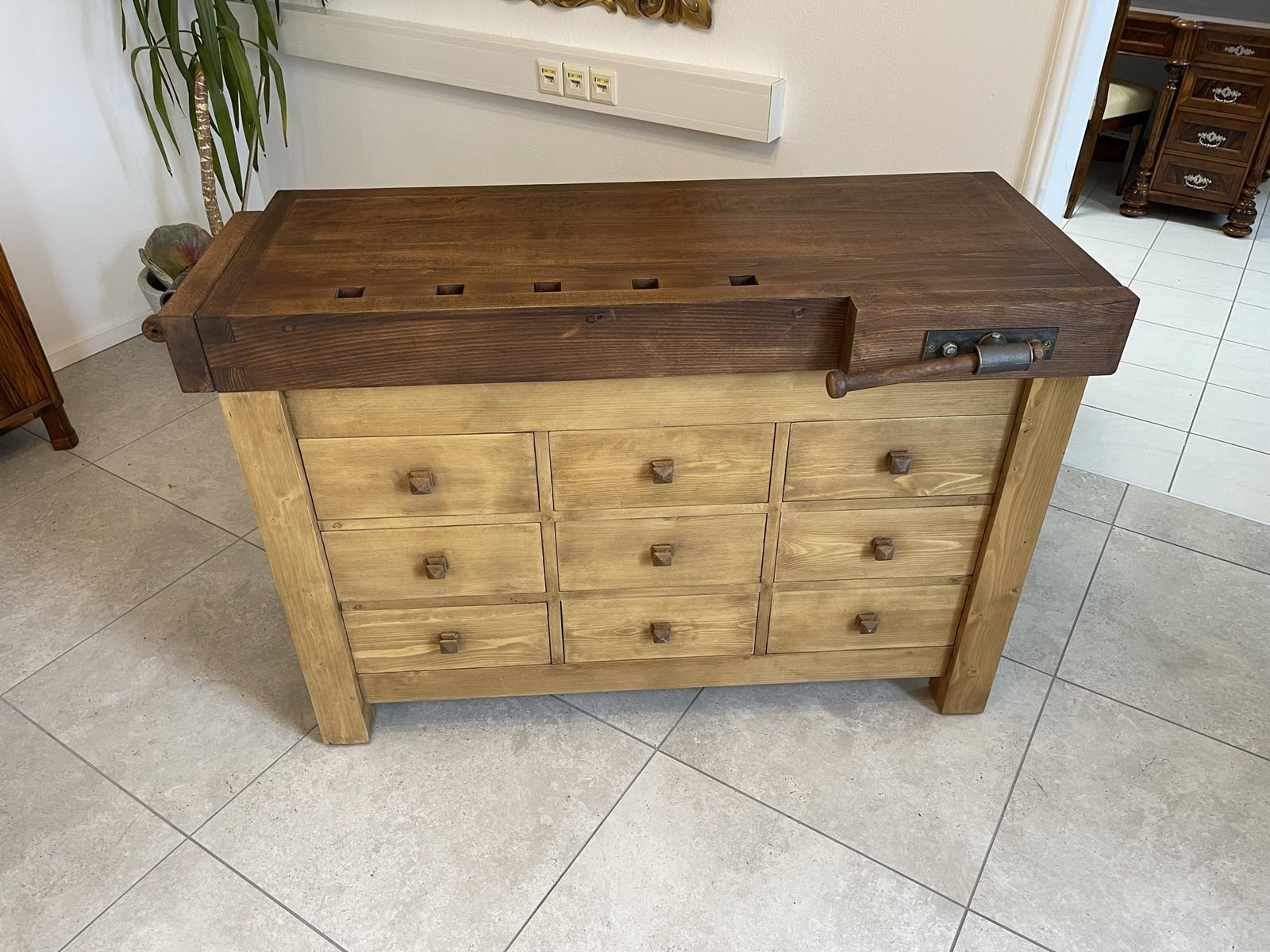 Vintage Rustic Planing Workbench for sale at Pamono