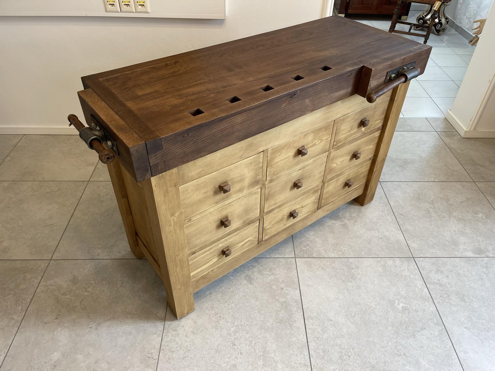 Vintage Rustic Planing Workbench for sale at Pamono