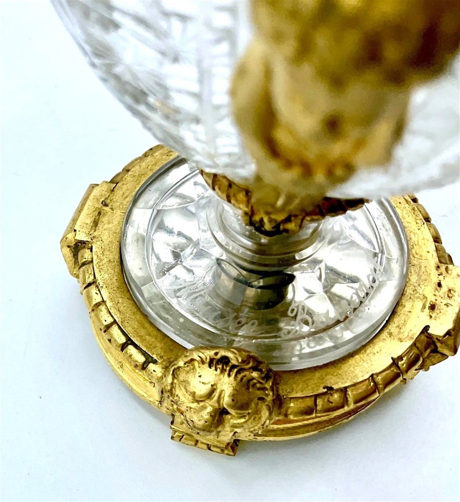 Musée Baccarat Perfume Bottle with Bronze Double Handles for sale at Pamono