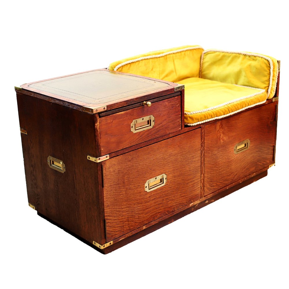 Vintage Telephone Campaign Style Bench for sale at Pamono