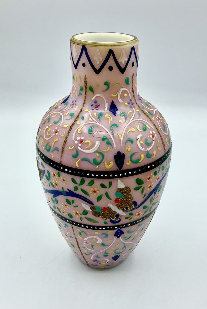 19th Century Opaline Glass Vase Thomas Webb,moroccan Pattern for sale ...