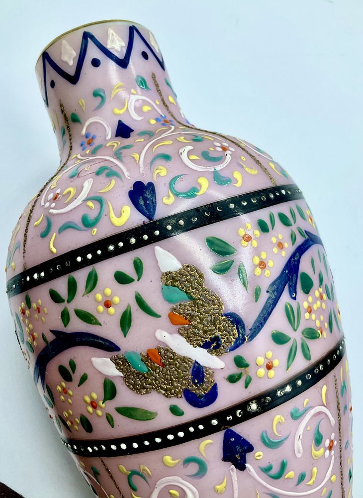 19th Century Opaline Glass Vase Thomas Webb,moroccan Pattern for sale ...
