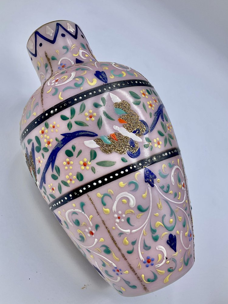 19th Century Opaline Glass Vase Thomas Webb,moroccan Pattern for sale ...
