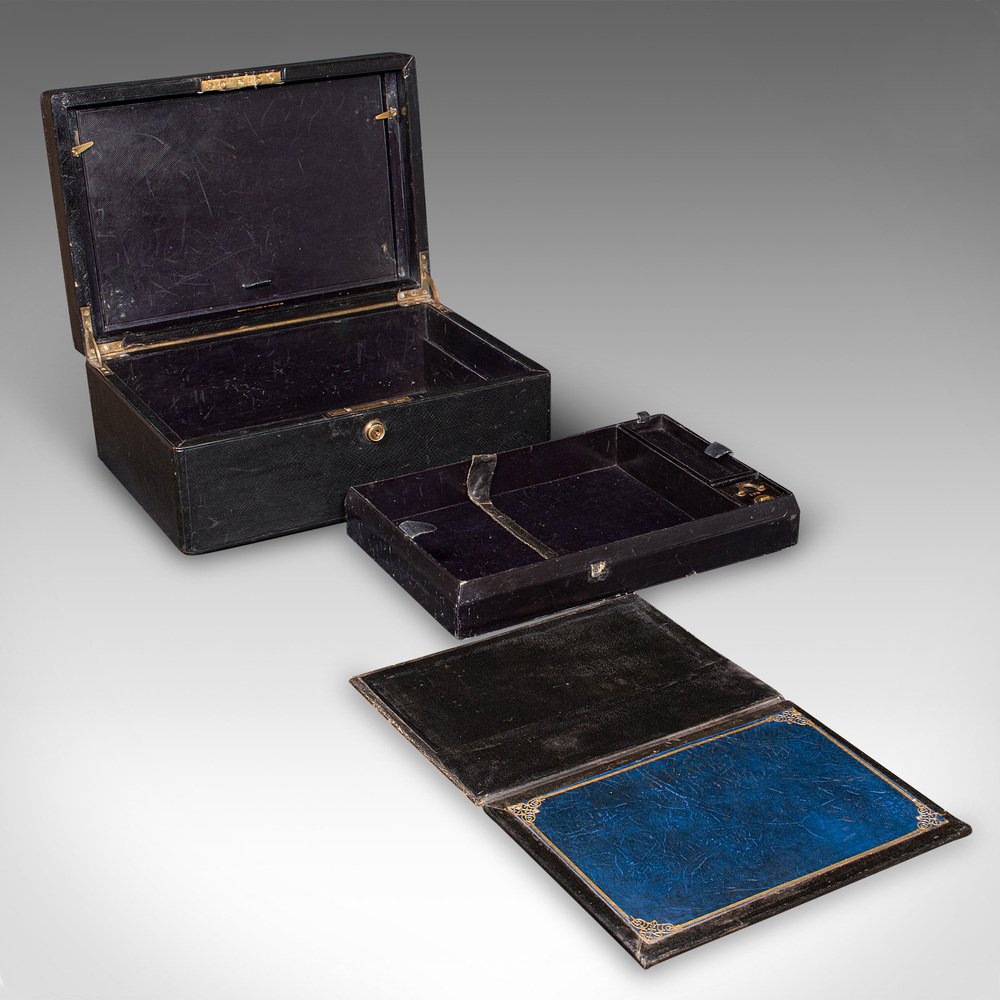 English Victorian Correspondence Case in Leather, 1890s for sale at Pamono