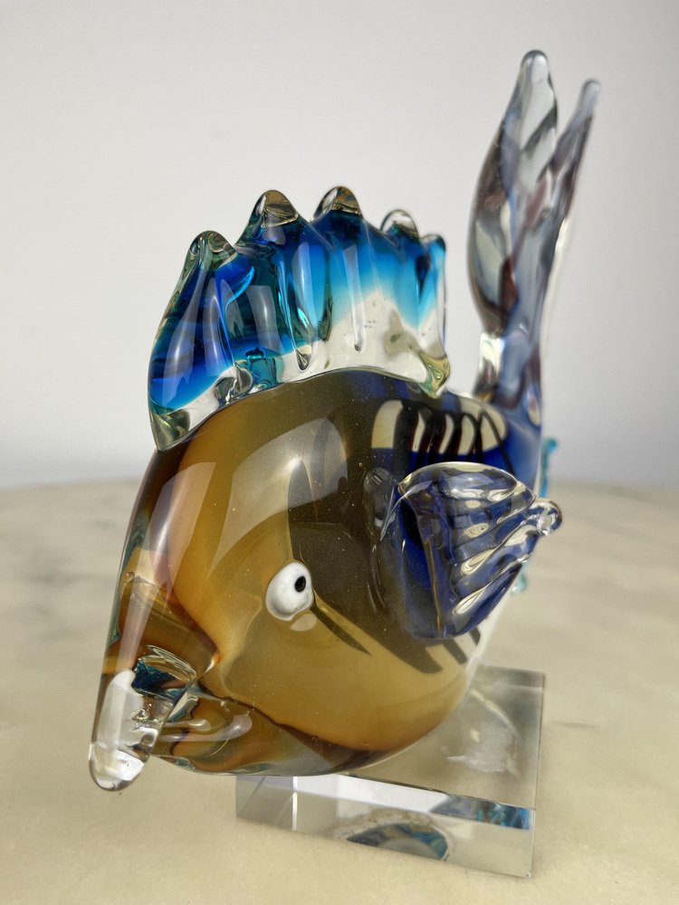 Large Vintage Murano Glass Fish, Italy, 1970s for sale at Pamono