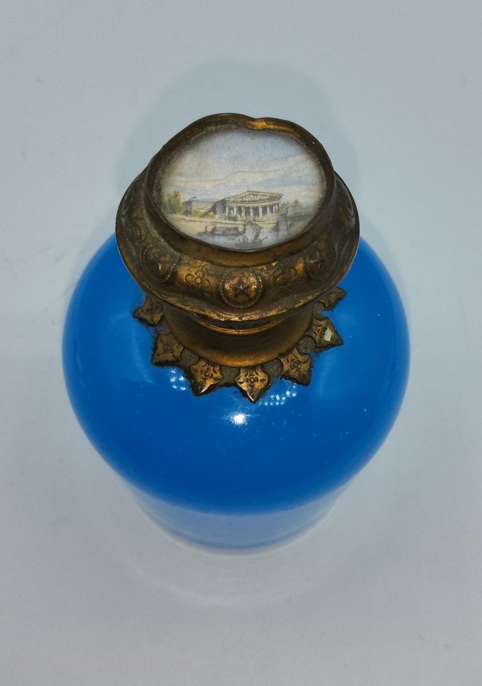 19th Century French Opaline Glass Perfume Bottle with Miniature Top for ...