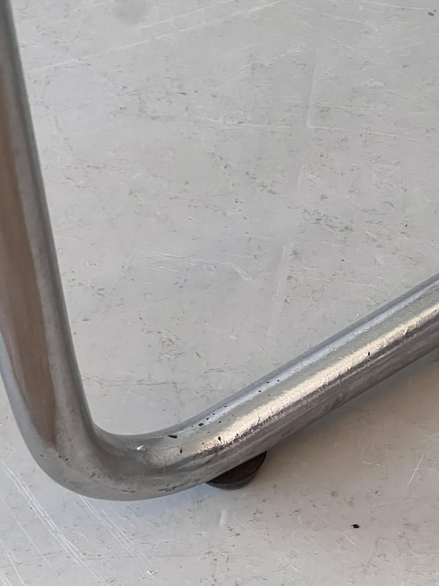 Round Tubular Side Table with Double Glass Top by Marcel Breuer for ...