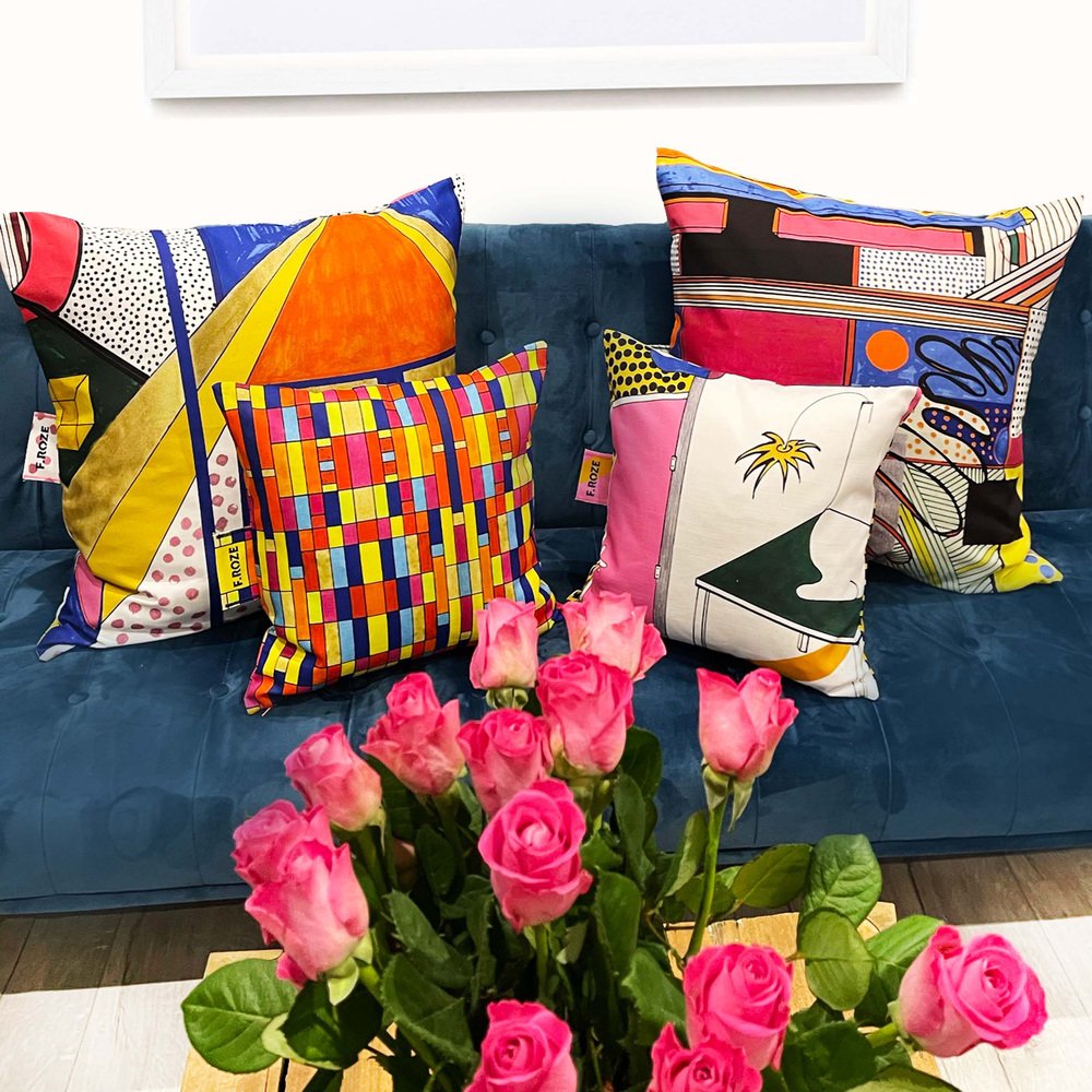 Sixties Cube Cushion Cover by F.Roze for sale at Pamono