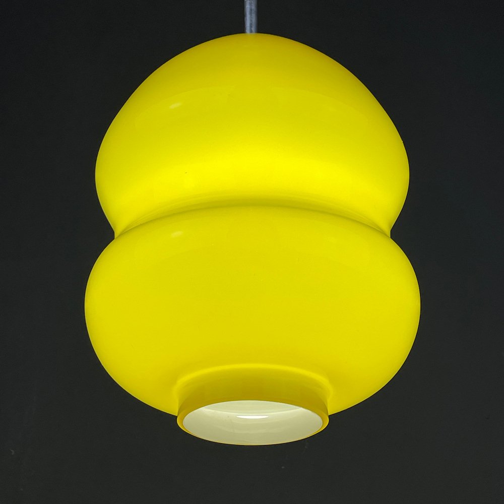 Mid-Century Yugoslavian Yellow Glass Pendant Lamp, 1970s for sale at Pamono