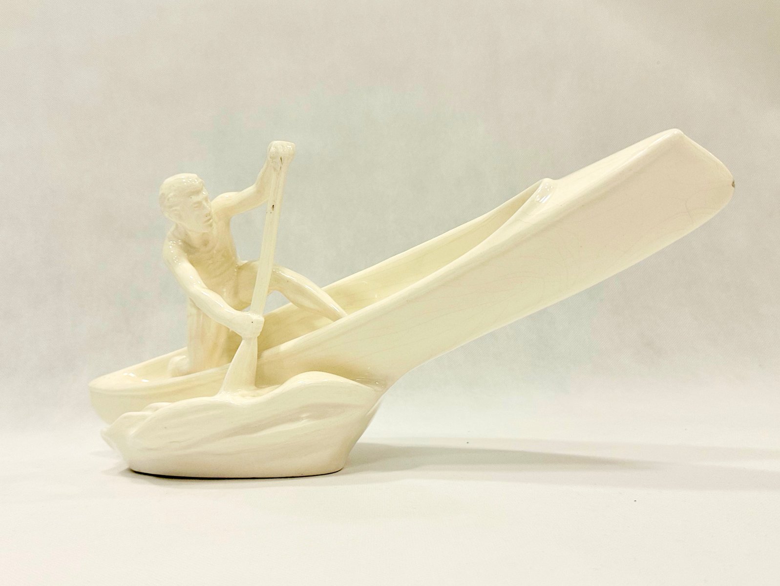 Ceramic Rower Statue from Jihokera Bechyně, 1950s for sale at Pamono