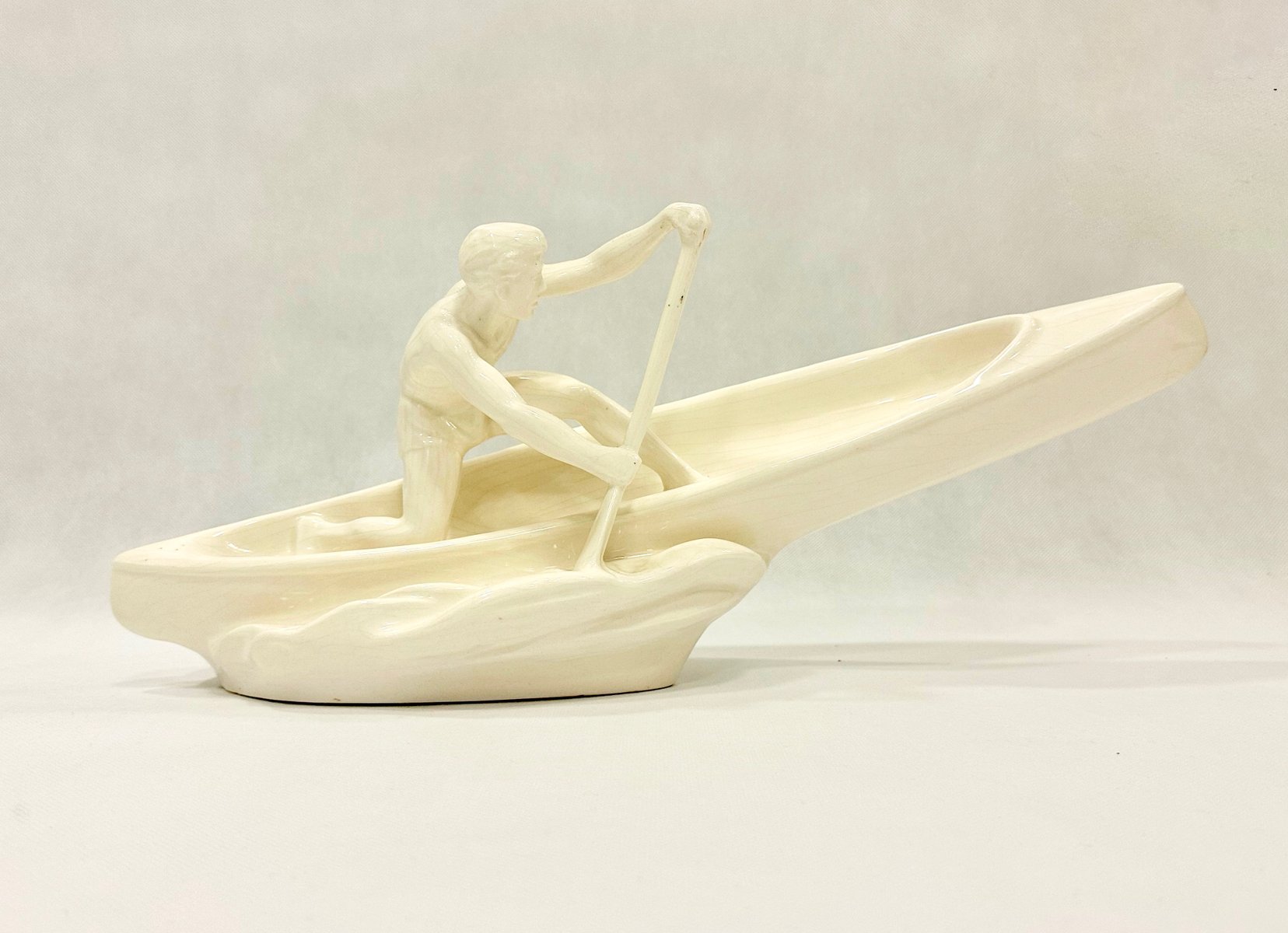 Ceramic Rower Statue from Jihokera Bechyně, 1950s for sale at Pamono