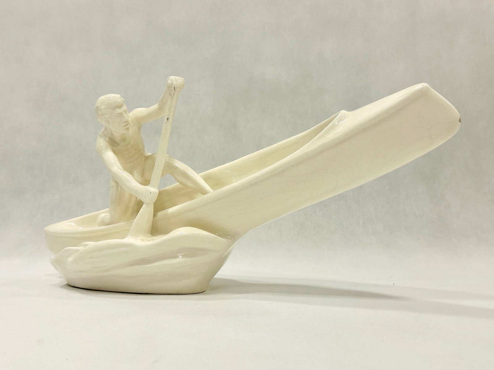 Ceramic Rower Statue from Jihokera Bechyně, 1950s for sale at Pamono