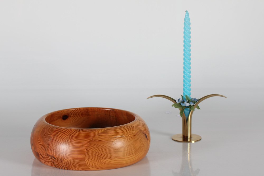 Large Swedish Bowl in Pine by Stig Johnsson, 1970s for sale at Pamono