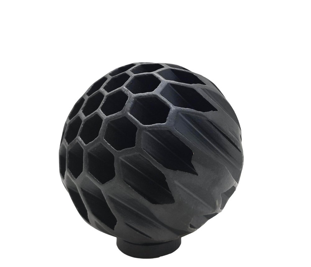 Anthracite Ceramic Sphere Sculpture by Alessio Tasca, Italy, 1960s for ...