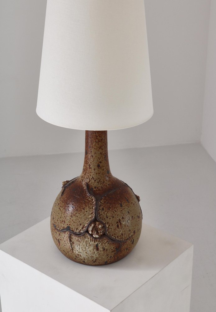Large Danish Modern Earth Colors Ceramic Floor Lamp attributed to Still ...