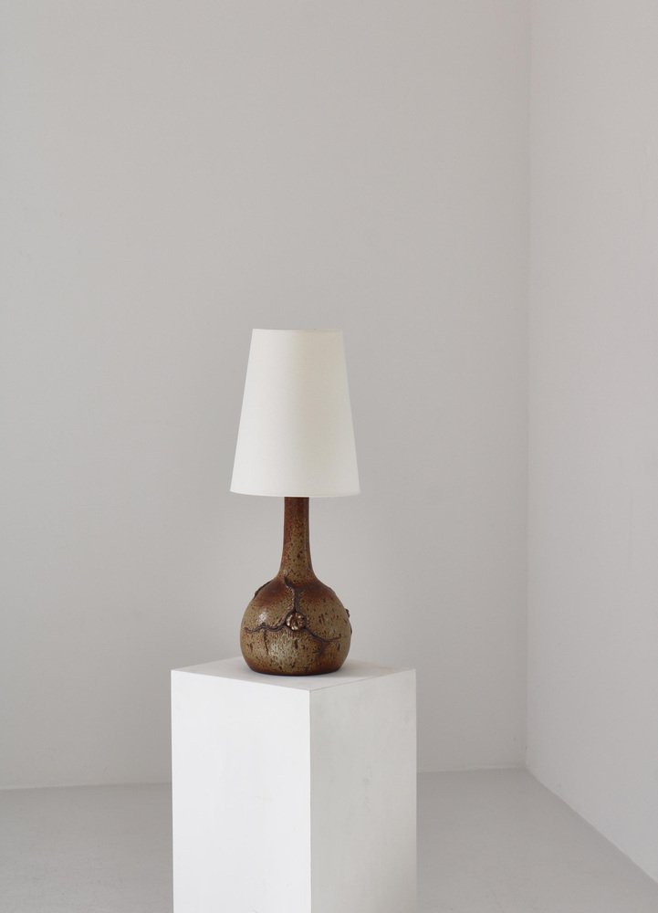 Large Danish Modern Earth Colors Ceramic Floor Lamp attributed to Still ...