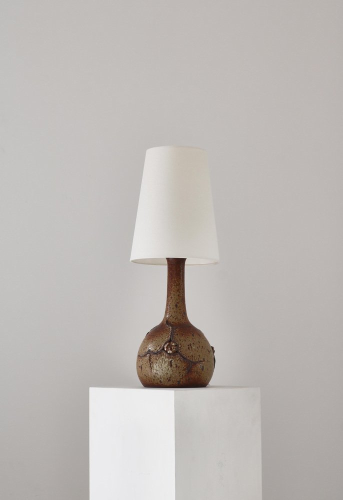 Large Danish Modern Earth Colors Ceramic Floor Lamp attributed to Still ...