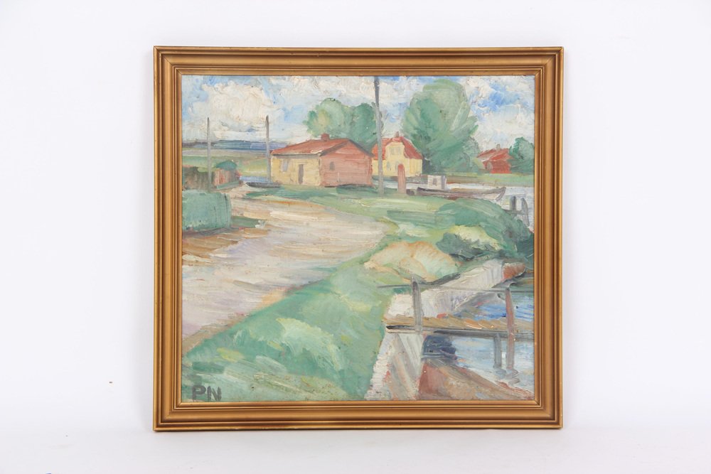 Peter Nielsen, Landscape, 1960s, Oil on Canvas, Framed for sale at Pamono