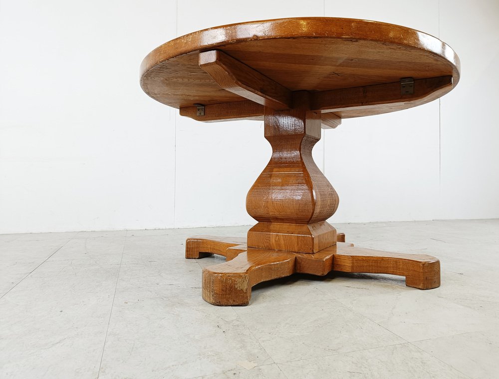 Brutalist Dining Table and Chairs attributed to de Puydt, 1960s, Set of ...