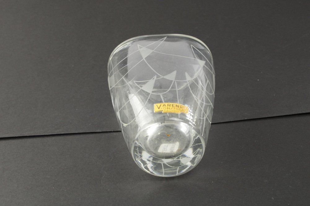 Decorated Glass Vase by Emil Weidlich, 1950s for sale at Pamono