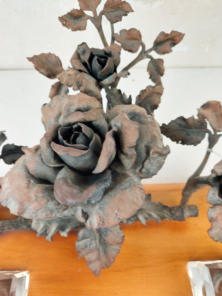 Inkwell Holder with Wrought Iron Rosette by Lode Van Boeckel, 1890s for ...