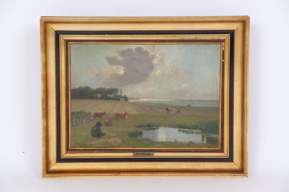 Professor Fritz Albert Christian Rüdinger, Paesaggio, 1922, Acrilico su ... Professor Fritz Albert Christian Rüdinger, Paesaggio, 1922, Acrilico su ...