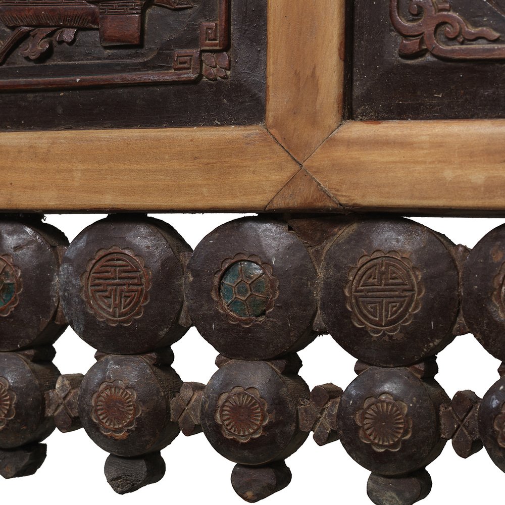 Chinese Marriage Bedframe in Fascia with Scroll Feet for sale at Pamono