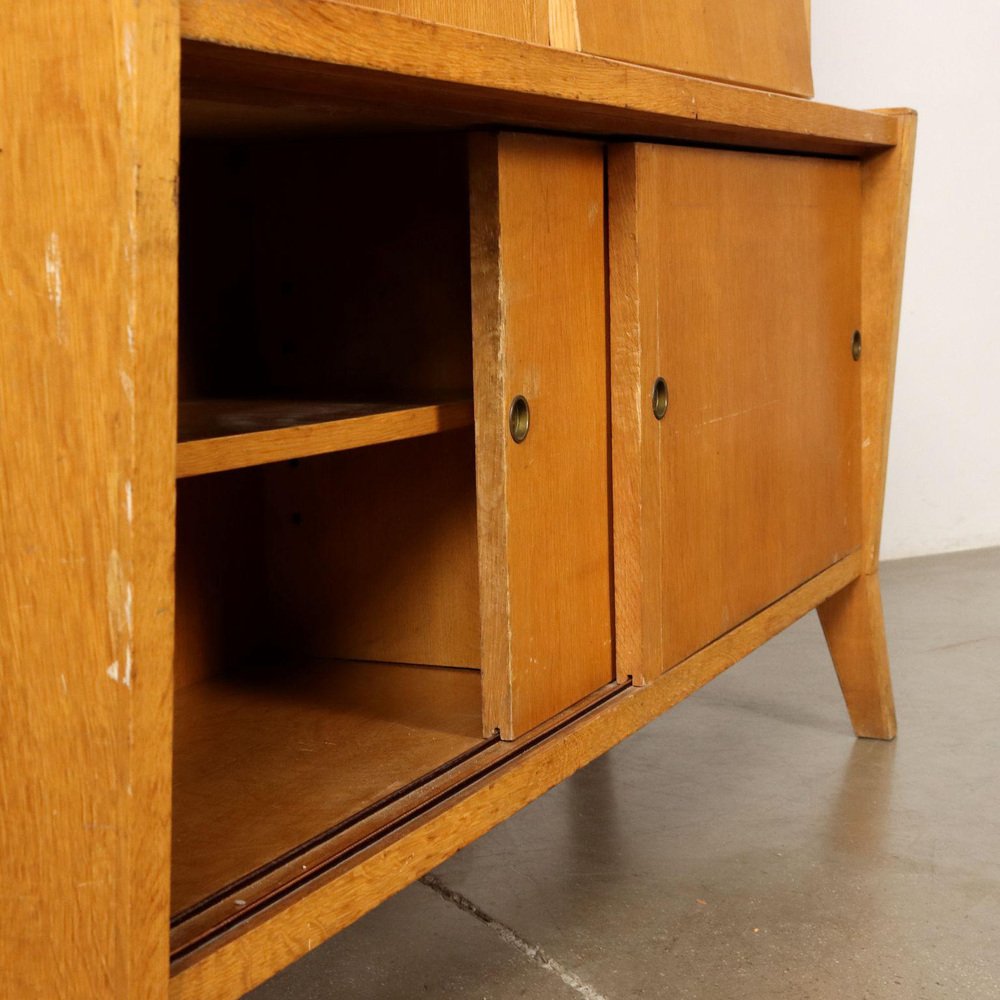 Vintage Italian Bookshelf in Oak Veneer, 1950s for sale at Pamono