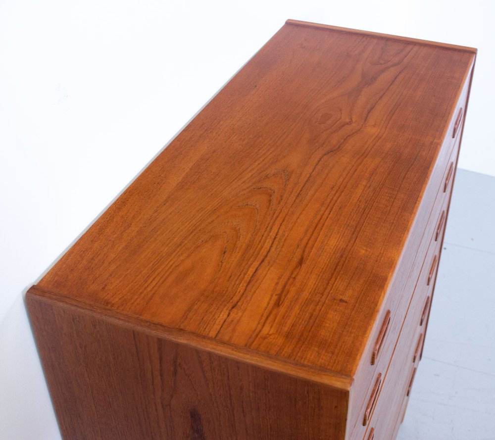 Danish Teak Chest of Drawers Tallboy by Arne Hovmand-Olsen for Mogens Kold, 1950s for sale at Pamono
