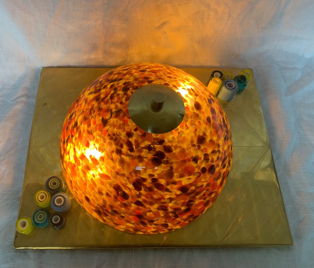 Luminous Panel N1 Wall Light in Brass and Glass by Vistosis, 1960 for ...