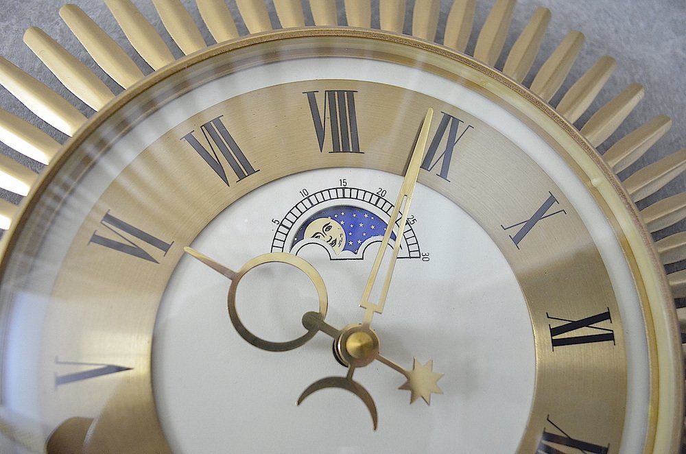 Sunbust Moon Phases Wall Clock from Richter Quarz for sale at Pamono