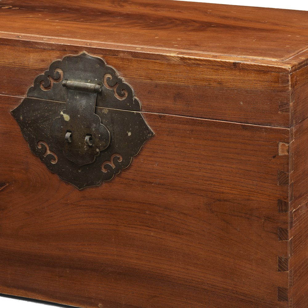 Antique Storage Box with Decorative Hardware, 1920s for sale at Pamono