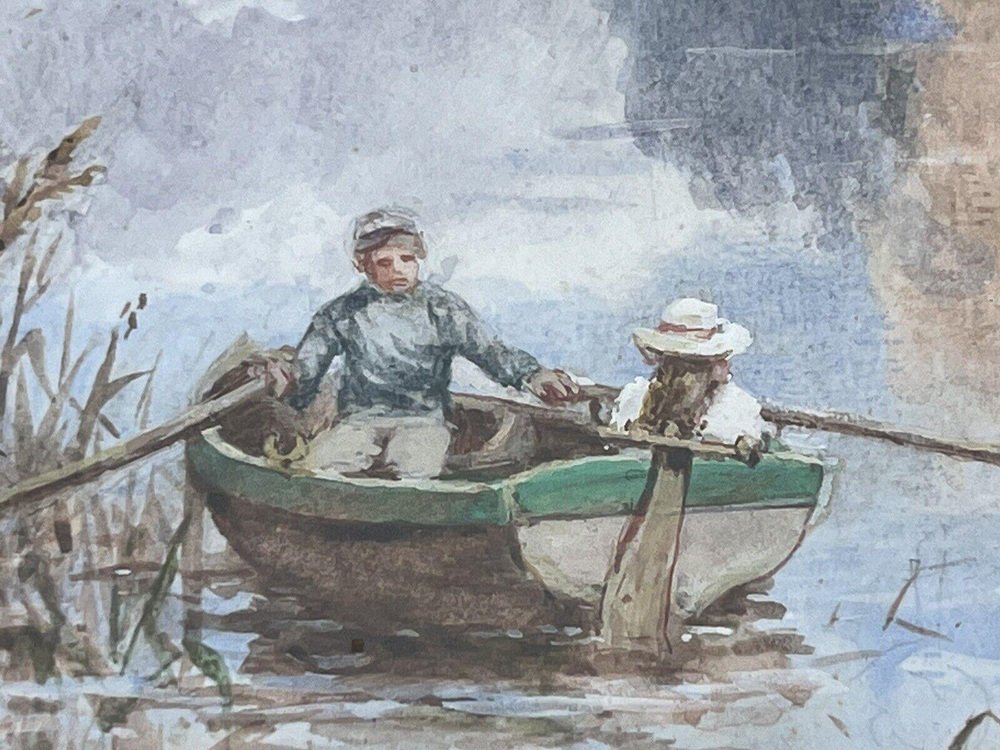 J W Lewis, Landscape, 1901, Watercolour, Framed for sale at Pamono