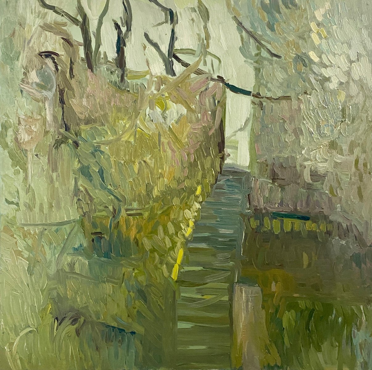 Francesca Owen, The Steps of the Magnolia Temple, 2023, Large Oil ...