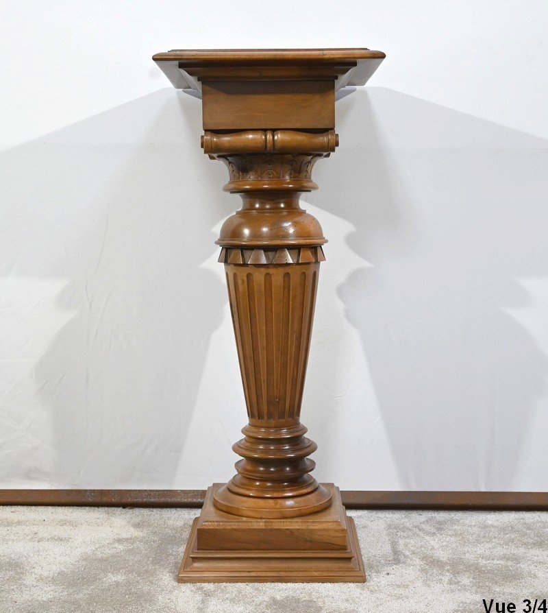 Late 19th Century Louis XVI Style Walnut Column for sale at Pamono