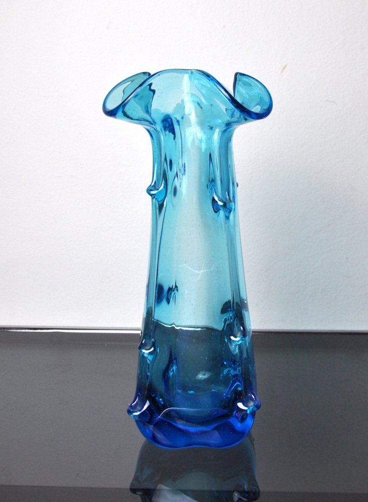 Vaso Seguso blu in vetro di Murano di Seguso, Italia, anni '70 in ...