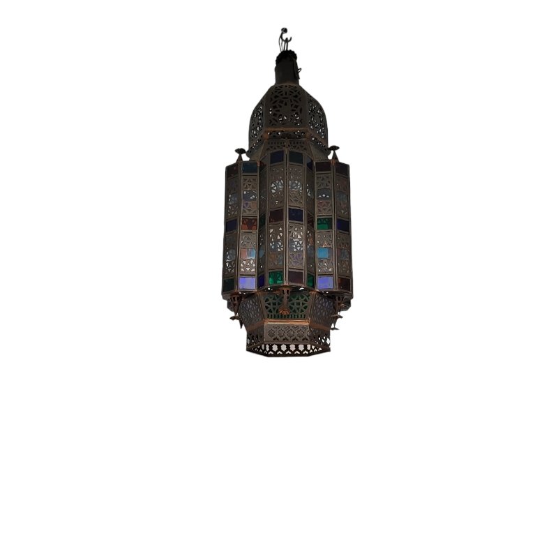 Metal Roof Lamp with Moroccan Style Color Crystals for sale at Pamono