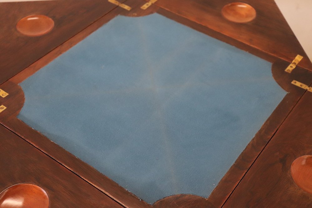 Inlay Walnut Game Table, 1940s for sale at Pamono
