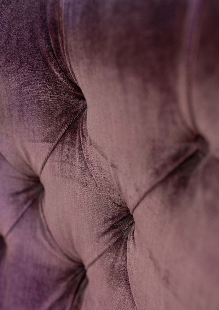 William IV Scroll Arm Button Back Library Armchair in Velvet with ...