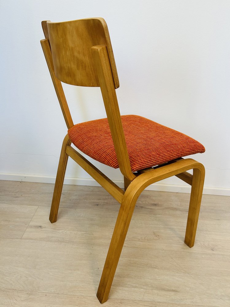 Set of Wooden School Chairs by Ton, 1980s for sale at Pamono