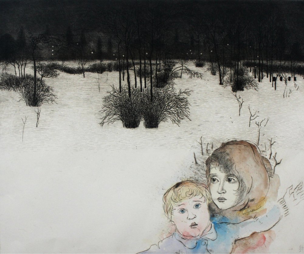 Leszek Rózga, January: A Park, 1985, Etching on Paper for sale at Pamono