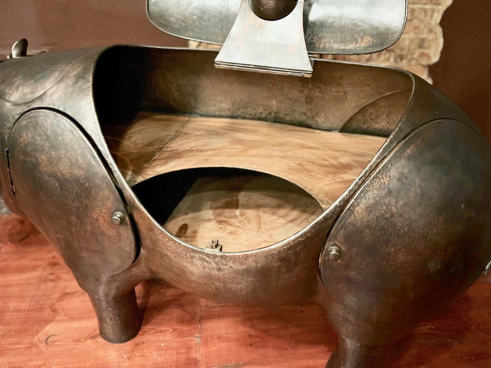 Large Copper Hippo Bar Sculpture in the style of Xavier Lalanne, 1980s ...