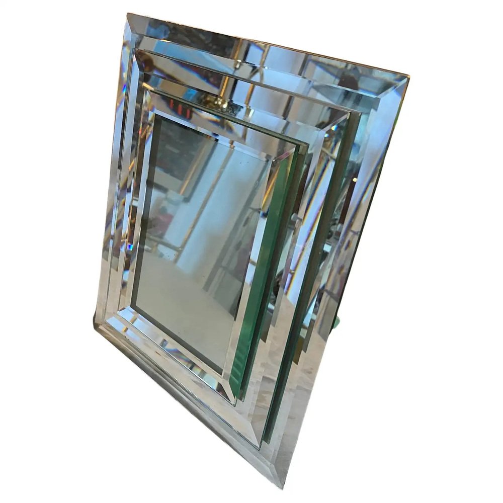Mid-Century Modern Mirrored Glass Picture Frame attributed to Fontana ...