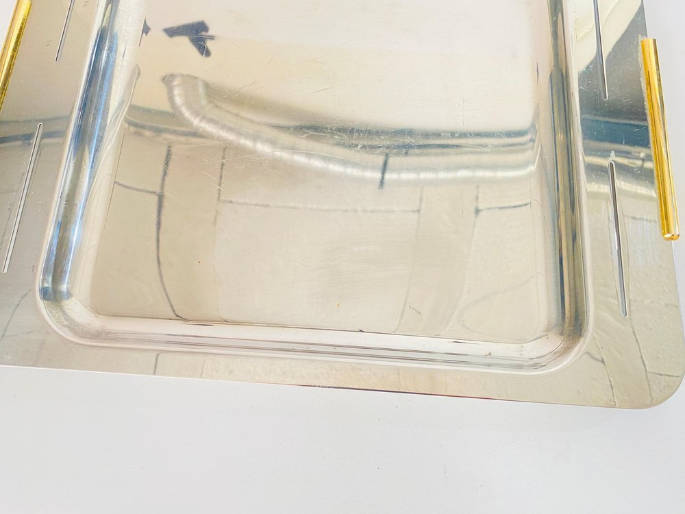 French Chrome Serving Tray by Zanetti, 1970 for sale at Pamono