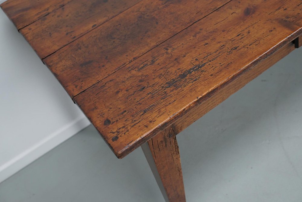 Antique French Rustic Farmhouse Dining Table in Oak and Fruitwood ...