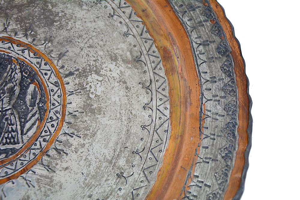 Large Copper Plate with Engraving, 1940s for sale at Pamono